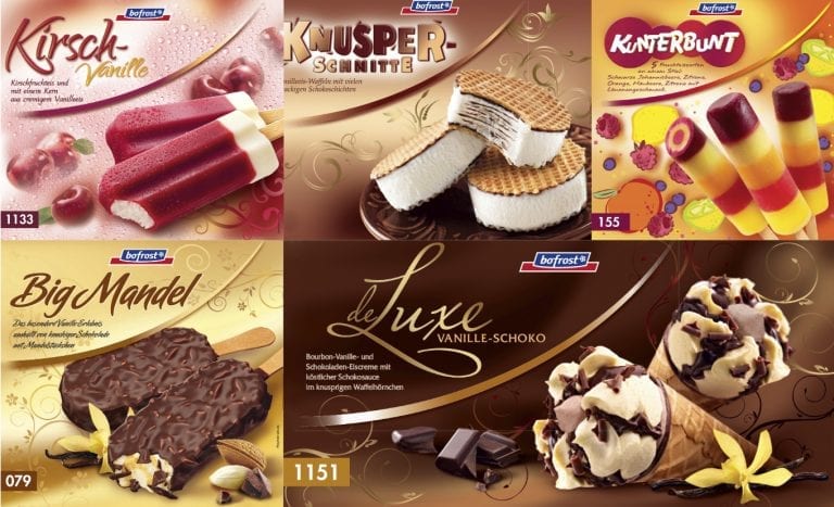 Bofrost Packaging - Packaging for various ice creams